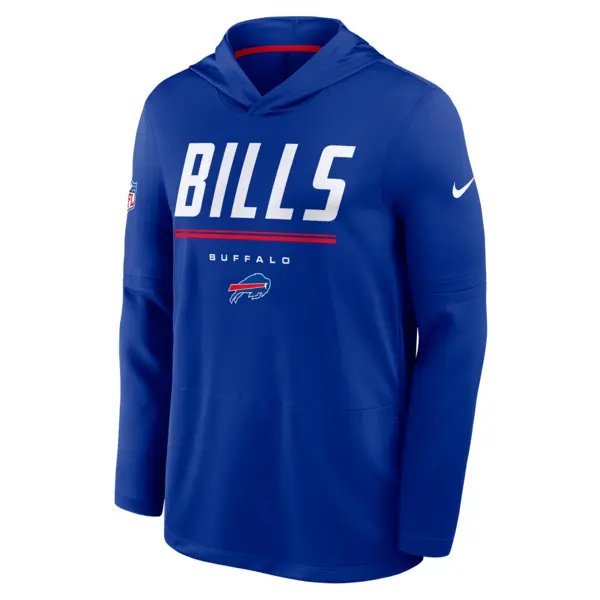 Nike Buffalo Bills Sideline Dri-fit Nfl Long-sleeve Hooded Top - Blue