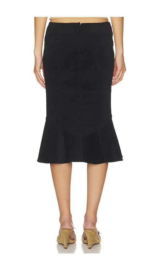With Jéan Embroidered Corduroy Flared Skirt