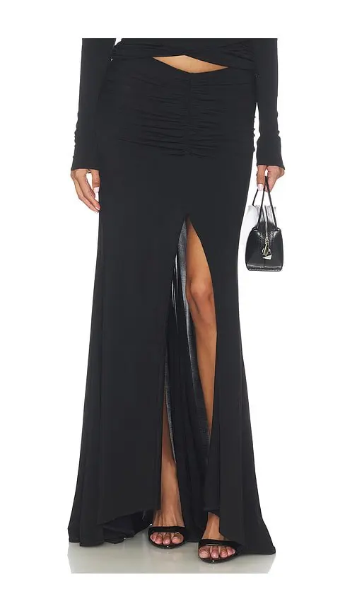 Misha Collection The Jersey Gathered Skirt - Black