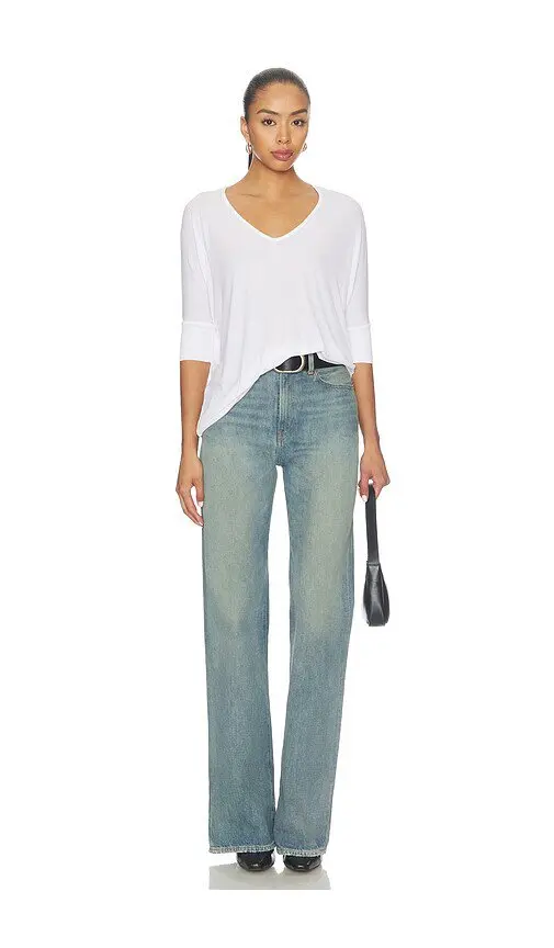 Michael Lauren Dylan 3/4 Sleeved Draped V-neck