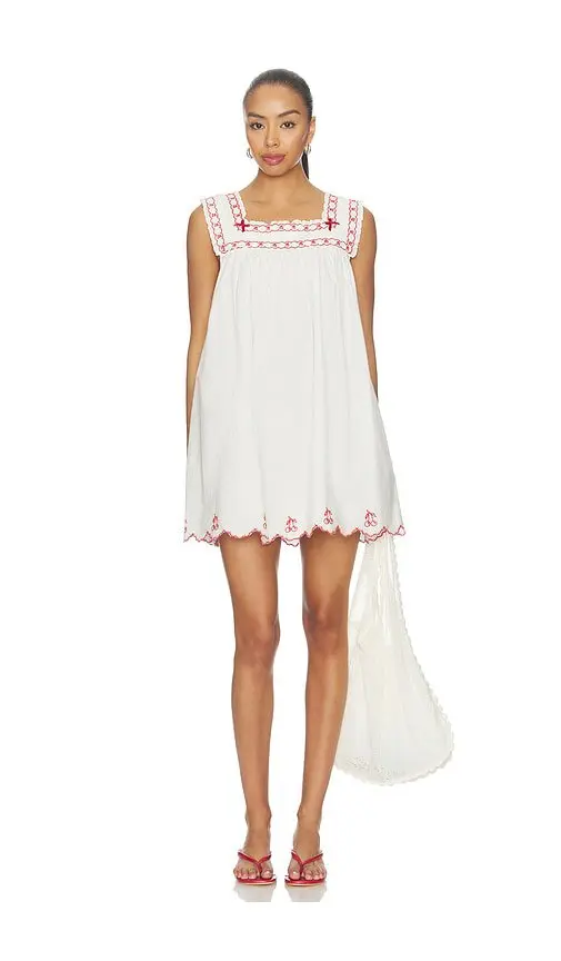 For Love & Lemons Emma Sleeveless Mini Dress - White
