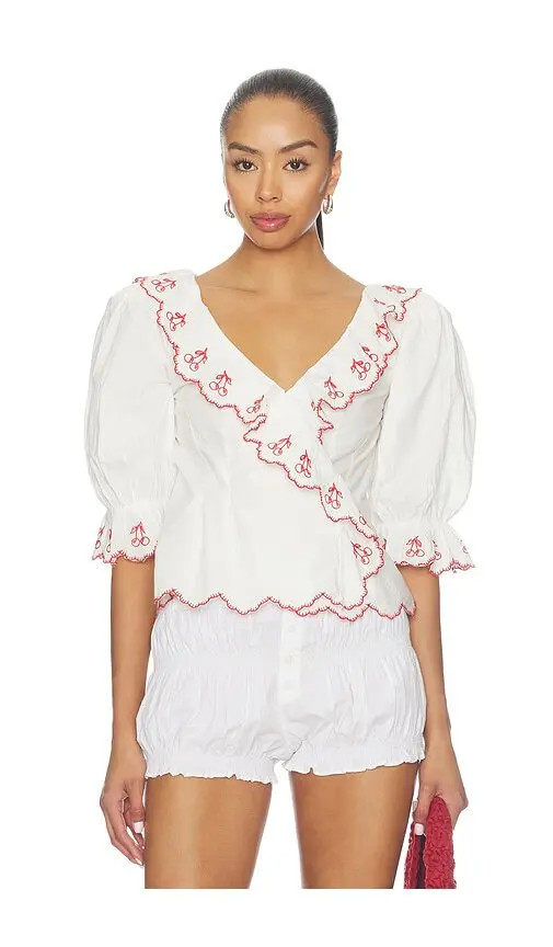 For Love & Lemons Emma Top - White