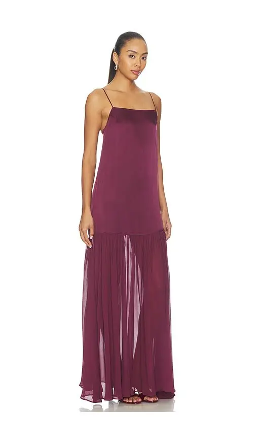 ANINE BING Clementine Maxi Dress In Burgundy - Fig