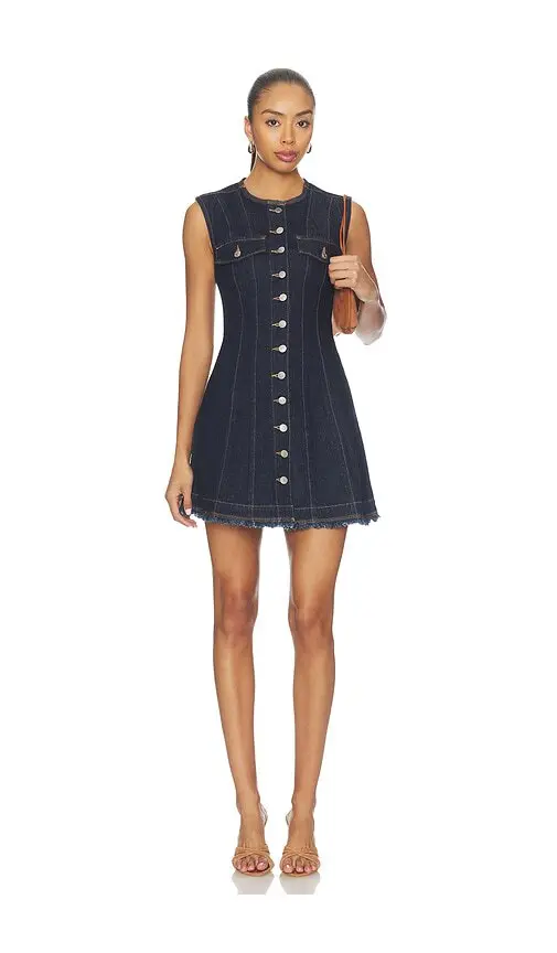 Simkhai Hanley Sleeveless Mini Dress In Blue - Indigo Rinse