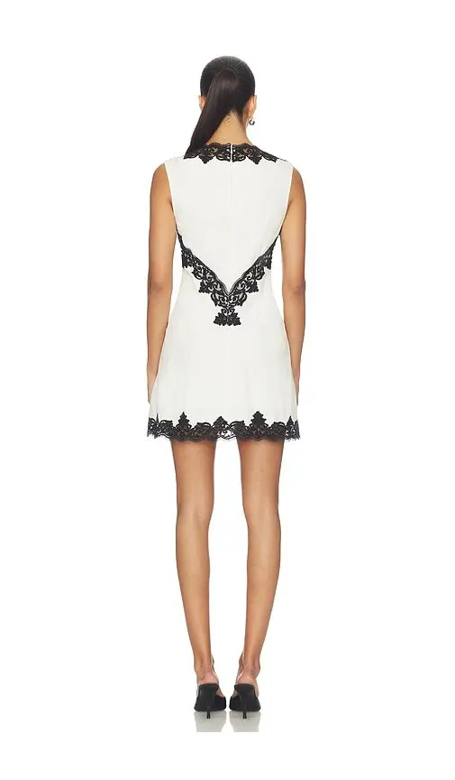 Simkhai Sleeveless Lace Trim Mini Dress - Ivory Multi