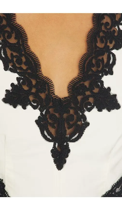 Simkhai Sleeveless Lace Trim Mini Dress - Ivory Multi