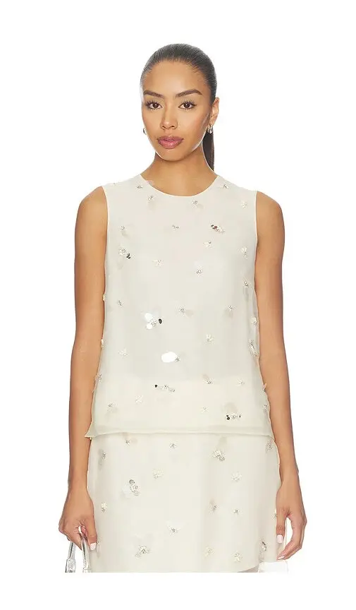 Simkhai Celia Sleeveless Top In Ivory - Yolk