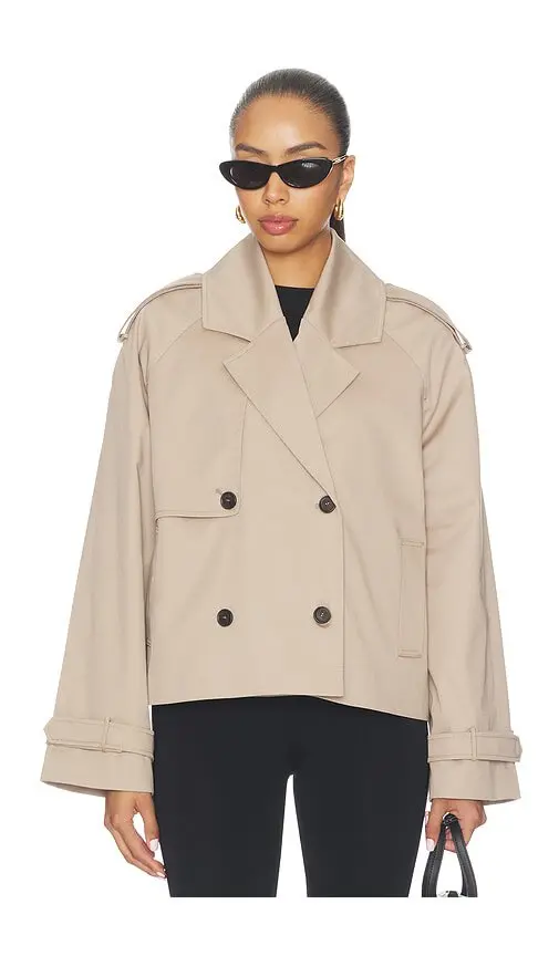 ANINE BING Rickie Cropped Trench - Beige