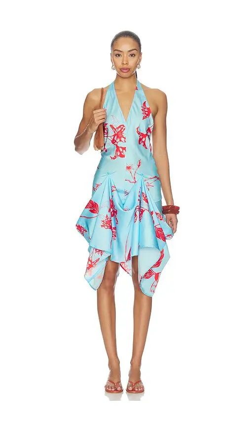JULIET JOHNSTONE Halterneck Floral Print Maxi Dress