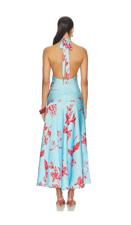 JULIET JOHNSTONE Halterneck Floral Print Maxi Dress
