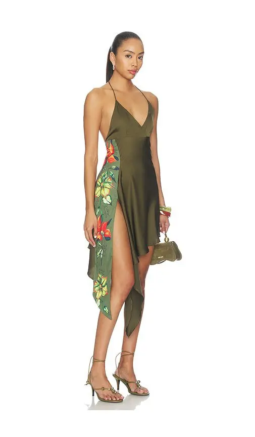 JULIET JOHNSTONE Halterneck Split Petal Dress