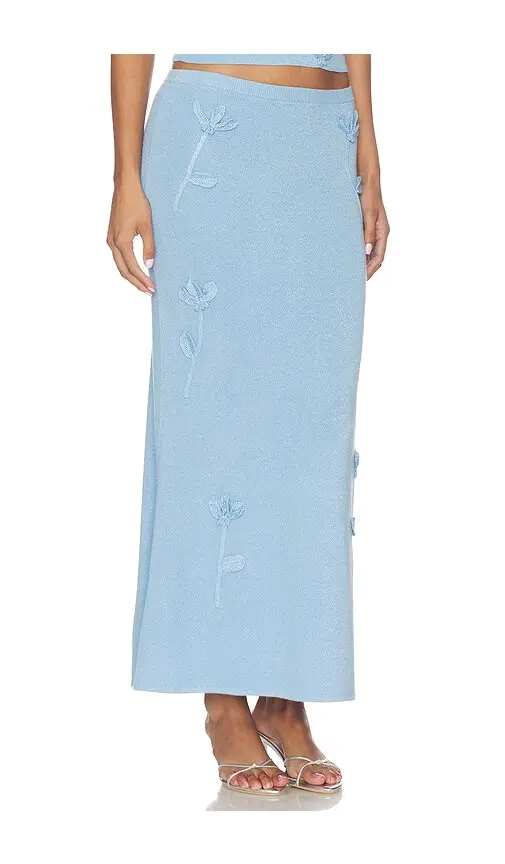 Majorelle Kaidyn Flower Embroidered Midi Skirt