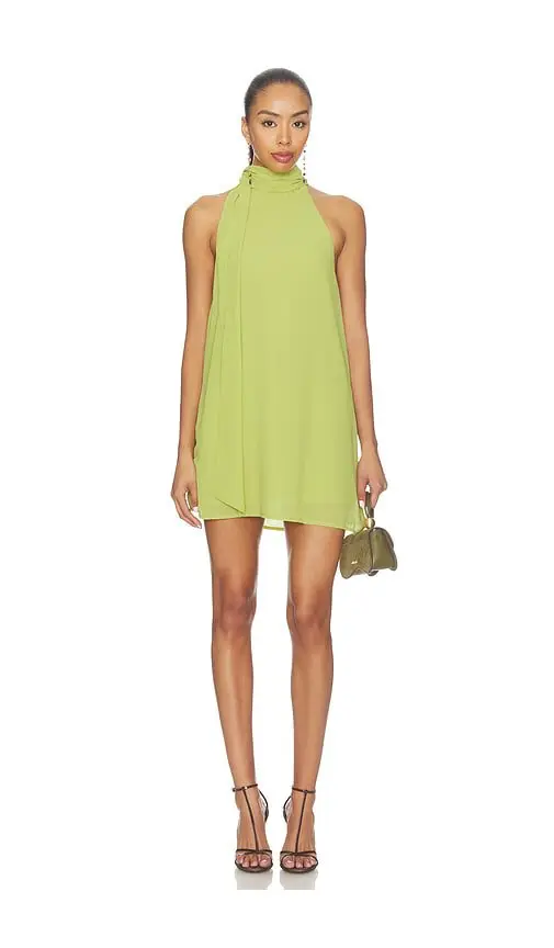 MORE TO COME Mabel Halter Mini Dress - Green