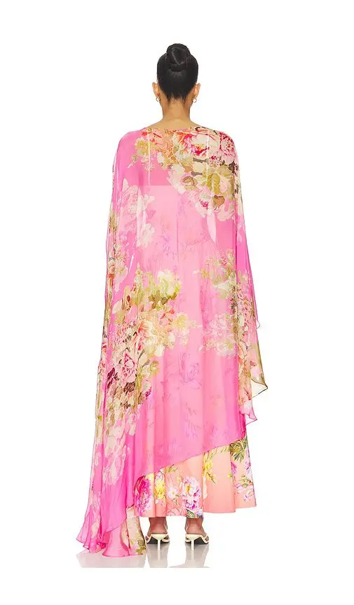 Hemant & Nandita Ruched Cape Dress