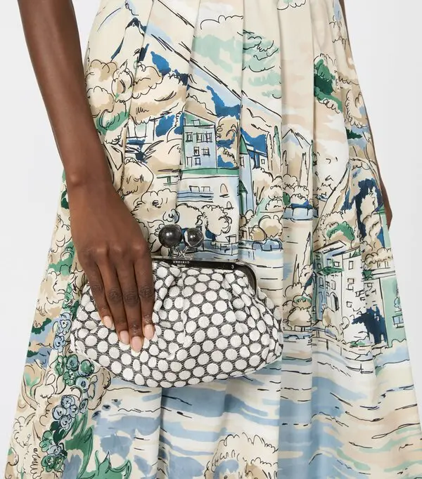 Max Mara Woven Jacquard Pasticcino Clutch Bag
