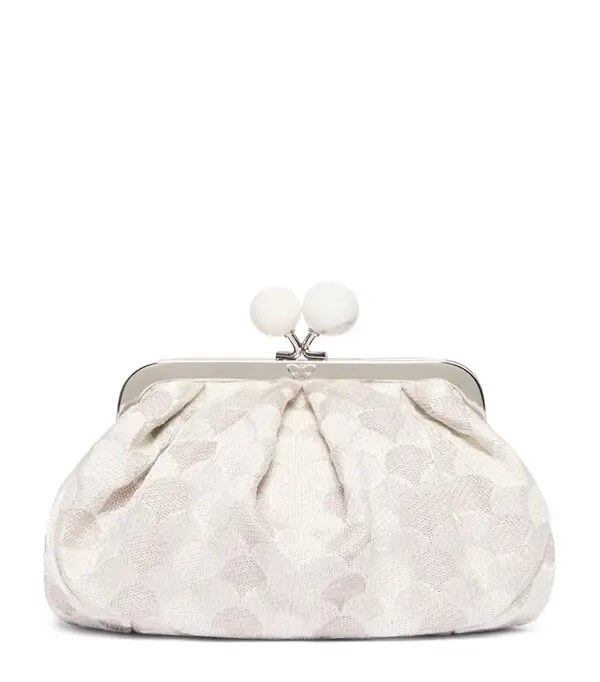 Max Mara Woven Jacquard Pasticcino Clutch Bag - White
