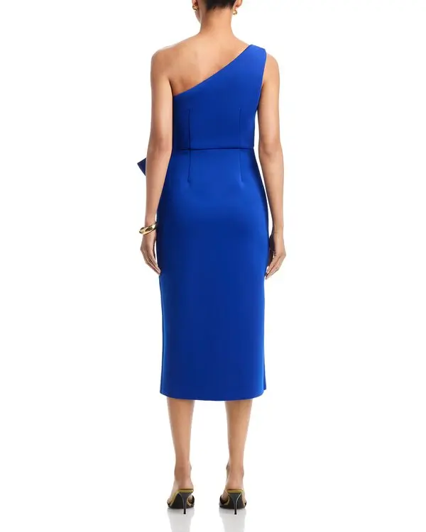 Eliza J One Shoulder Side Bow Midi Dress