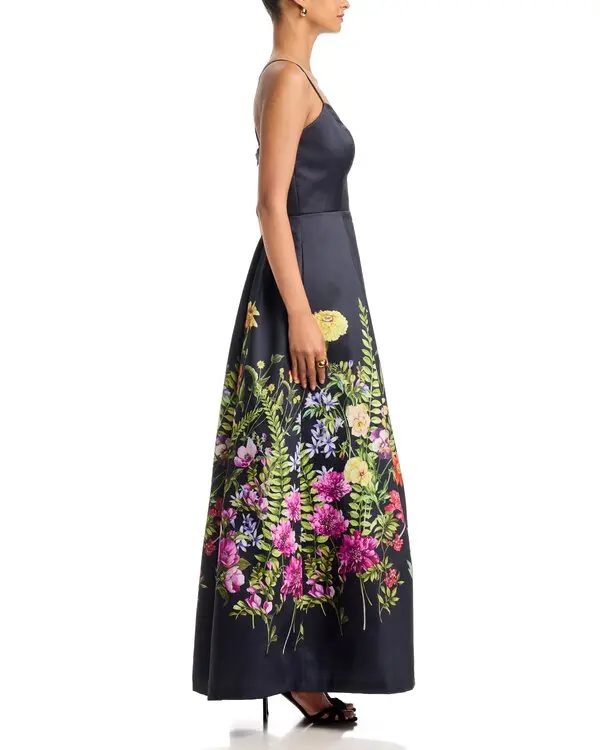 Eliza J Strap V Neck Ballgown