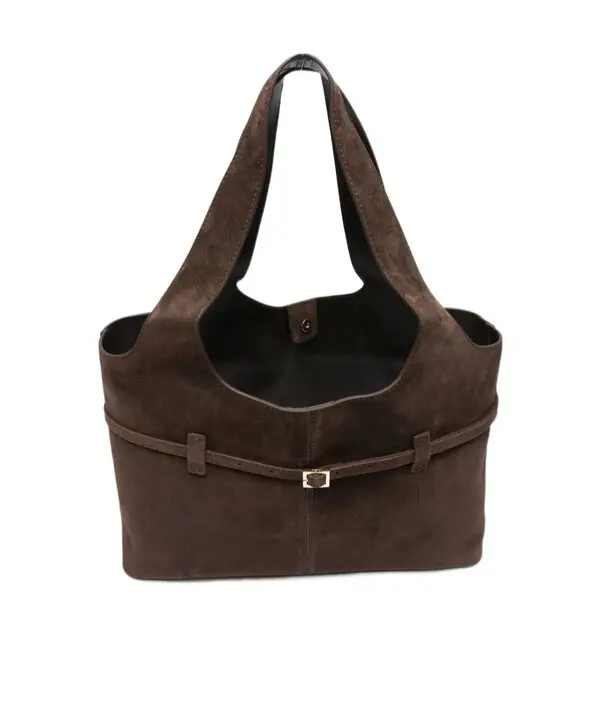 Manu Atelier Suede Tote Bag With Buckle Detail