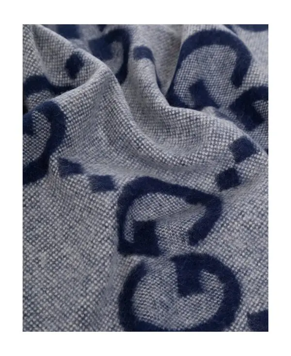 Gucci Gg Jacquard Fringed Scarf