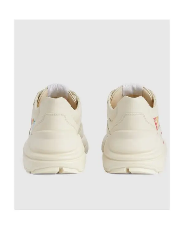 Gucci Rhyton Exquisite Low-top Leather Sneakers - White