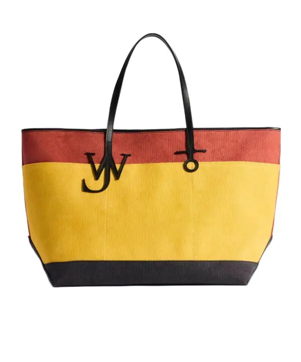 J.W.ANDERSON Xl Anchor Canvas Leather Tote In Rust Multi