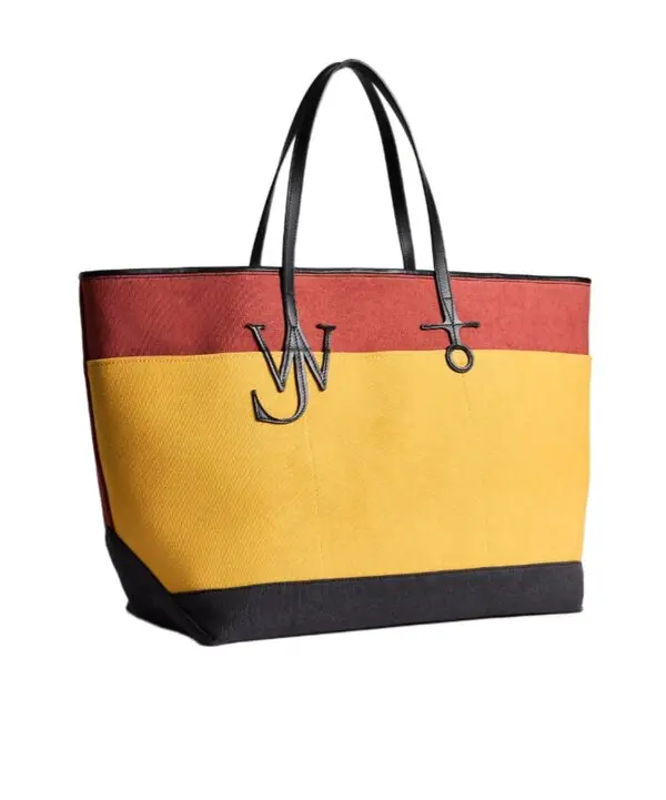 J.W.ANDERSON Xl Anchor Canvas Leather Tote In Rust Multi