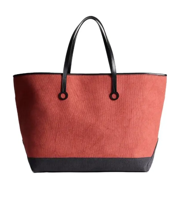 J.W.ANDERSON Xl Anchor Canvas Leather Tote In Rust Multi