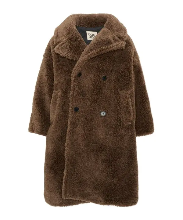 DOUUOD Double-breasted Coat - Brown