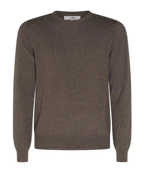 Malo Crew-neck Knitted Sweater - Tobacco