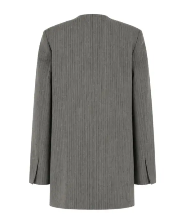 Alberta Ferretti Collarless Double-breasted V-neck Jacket - No