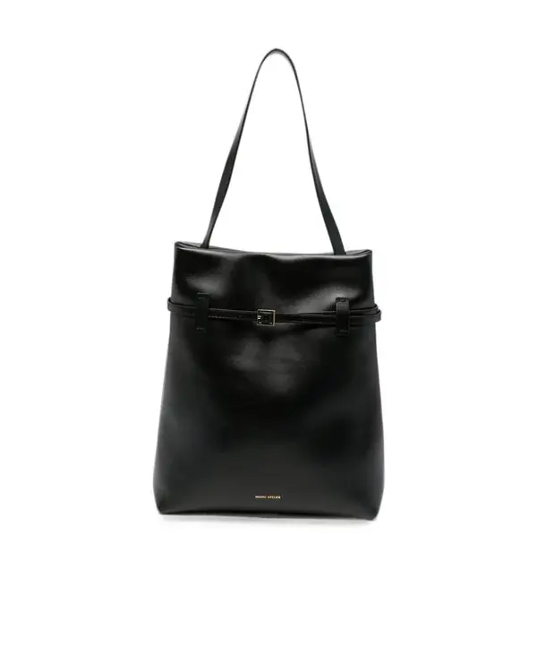 Manu Atelier Buckle Detailed Tote Bag - Black