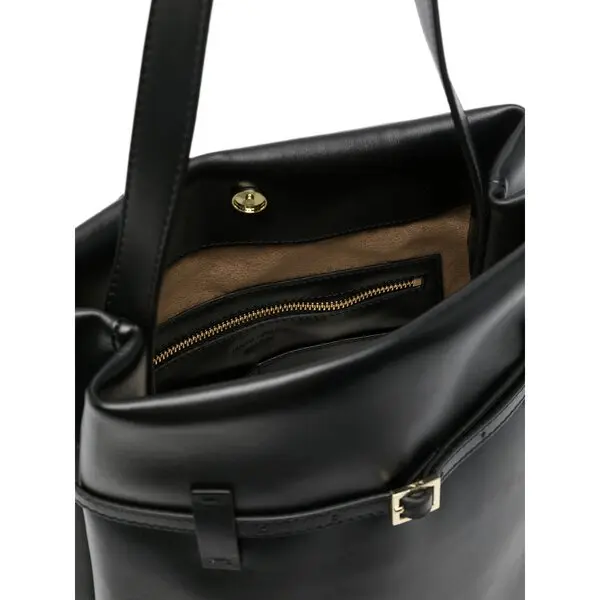 Manu Atelier Buckle Detailed Tote Bag - Black