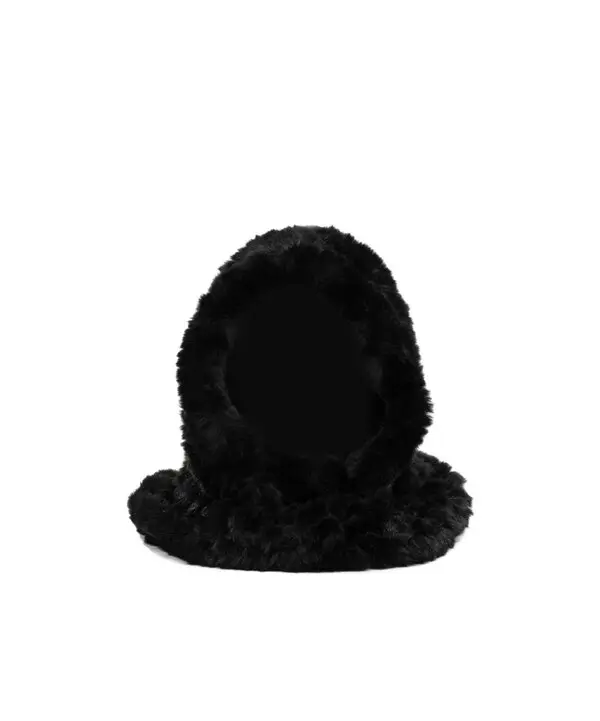 Pinko Shearling Pull-on Hat - Black