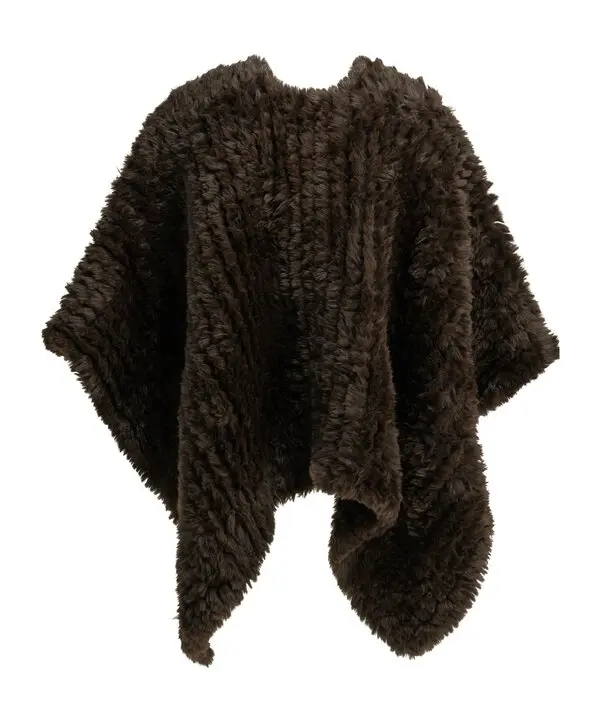 Pinko Crewneck Shearling Poncho
