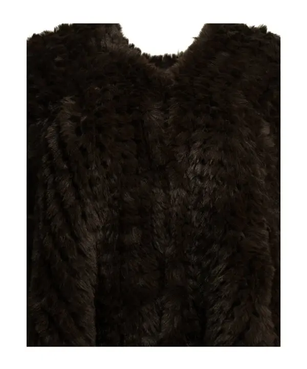 Pinko Crewneck Shearling Poncho