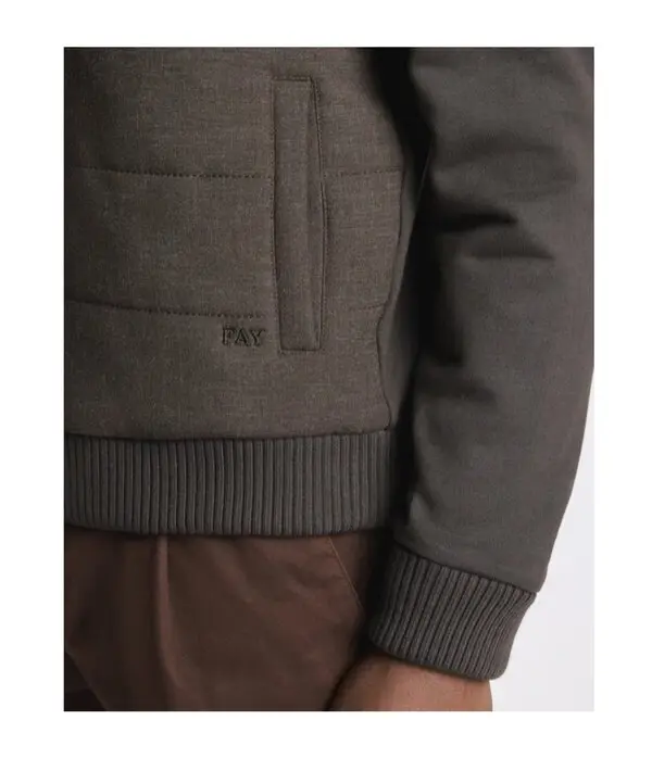 FAY Bi-material Jacket In Wool And Cotton