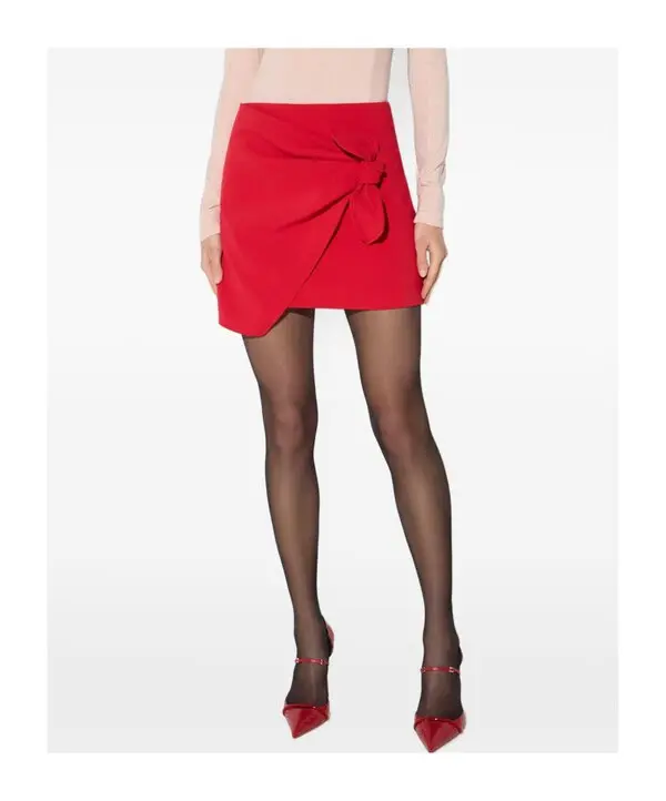 Elisabetta Franchi Bow Detail Mini Skirt - Enthusiastic Red