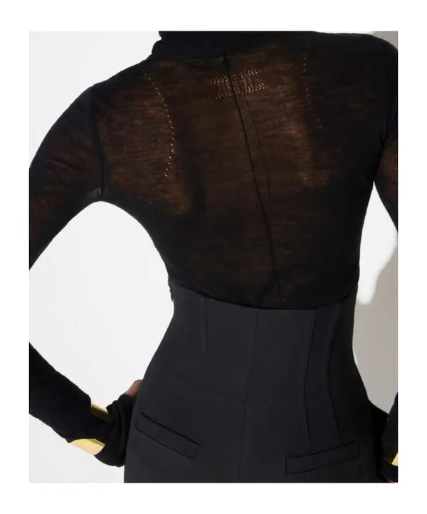 Elisabetta Franchi Wool Jumper With Ribbing