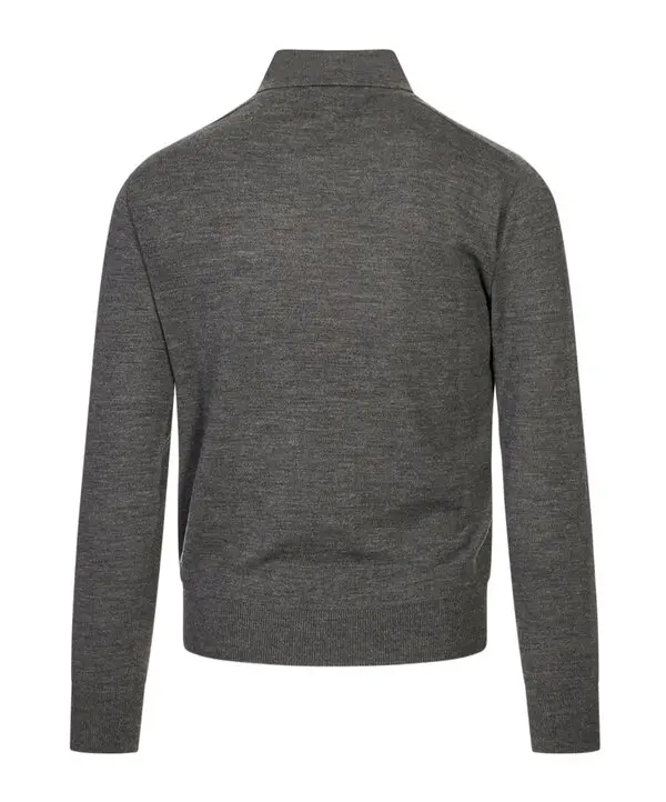 Canali Long-sleeve Knitted Polo Shirt