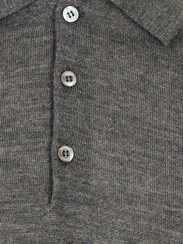 Canali Long-sleeve Knitted Polo Shirt