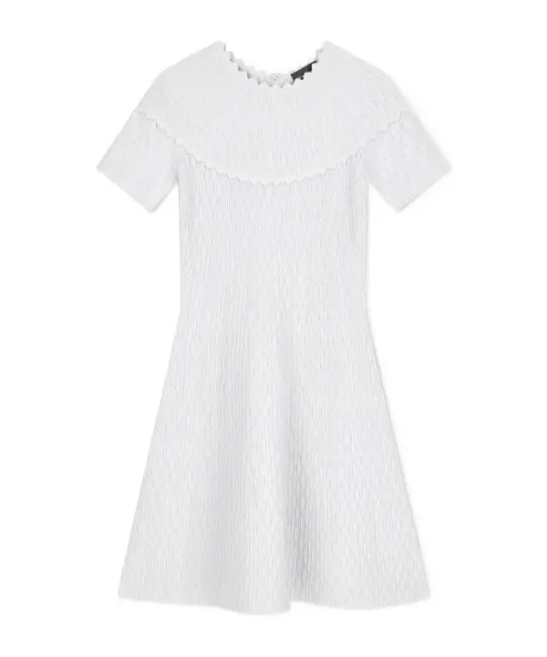 Emporio Armani Short-sleeved, Cropped, Round-neck Dress - Off-white
