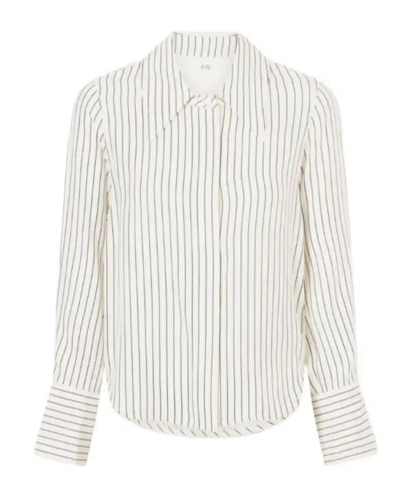 Co Striped Silk Shirt - White
