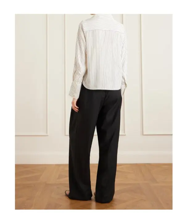 Co Striped Silk Shirt - White
