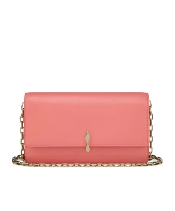 CHRISTIAN LOUBOUTIN Bettina Wallet On Chain - Grapefruit Color