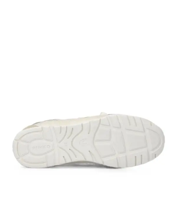 Pinko Panelled Shearling-trim Sneakers