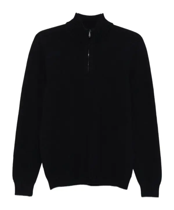 DRUMOHR Mock-neck Zip Knitwear - Navy