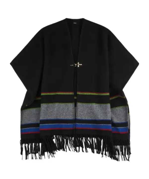 FAY Poncho In Striped Wool