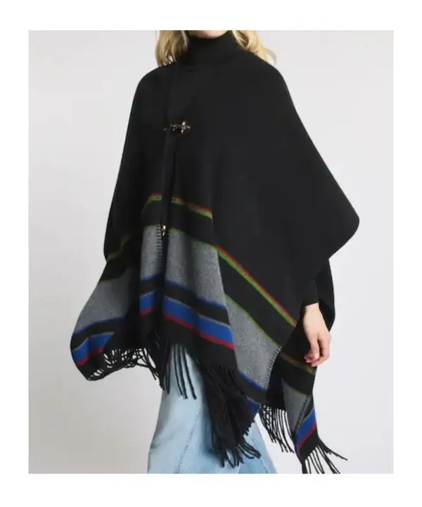 FAY Poncho In Striped Wool