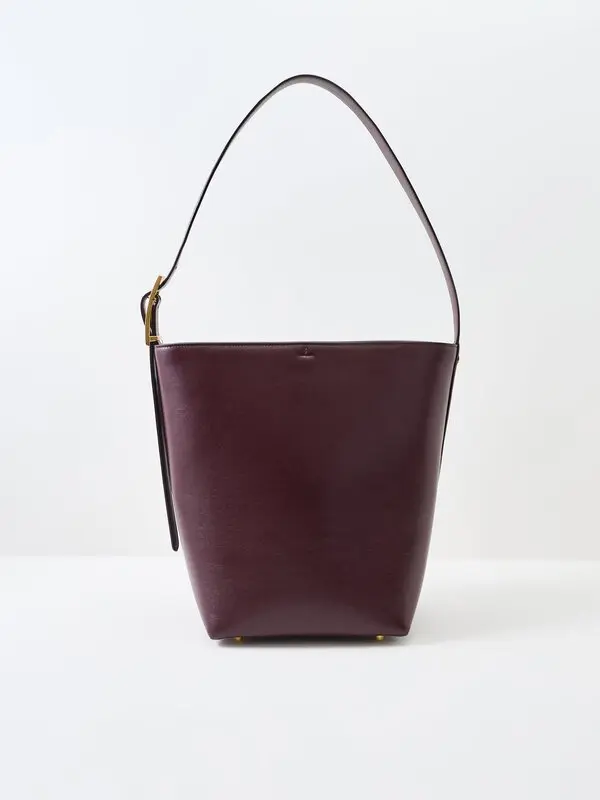 ANINE BING Elly Bucket Bag Grained Leather Fig